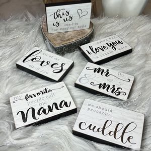 Poor Boy | Accents | Nwt Poor Boy Woodworks Mini Wood Block Sign ...